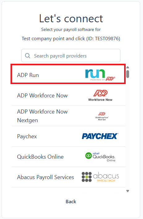 Point and Click Onboarding - ADP RUN